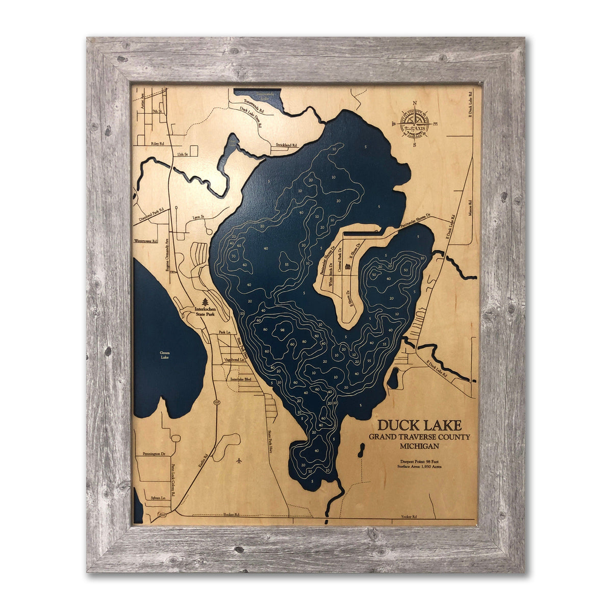 Duck Lake Map | Wooden Maps | thirtyAXIS