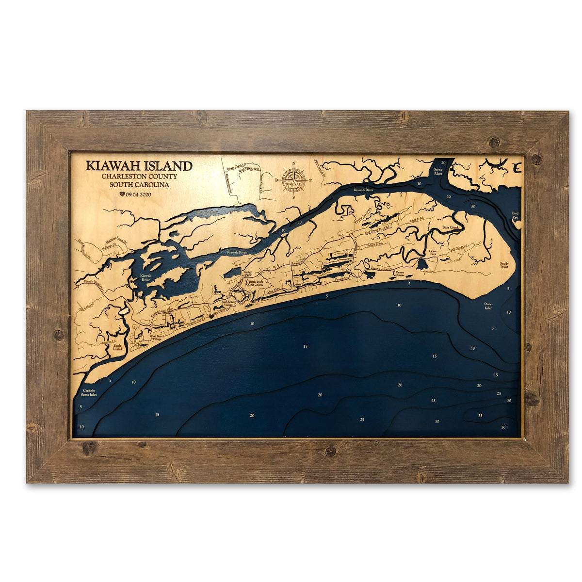 Kiawah Island Map | Wooden Maps | thirtyAXIS