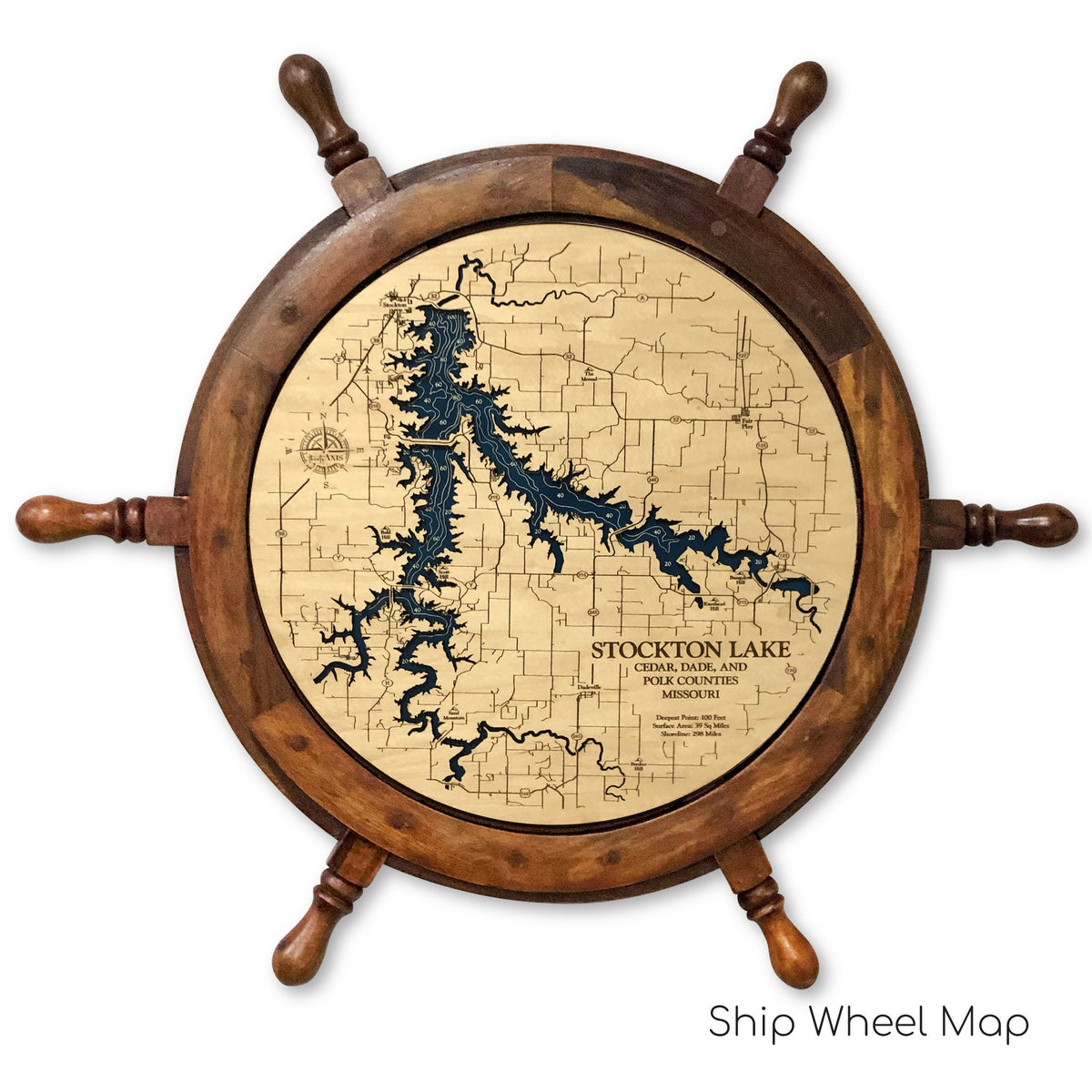 Stockton Lake Map | Wooden Maps | thirtyAXIS