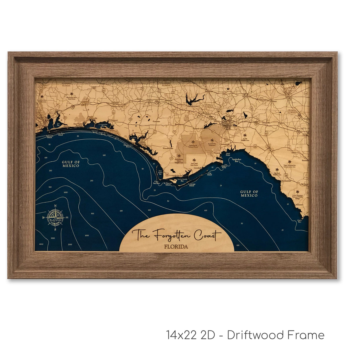 Forgotten Coast Map | Wooden Maps | thirtyAXIS