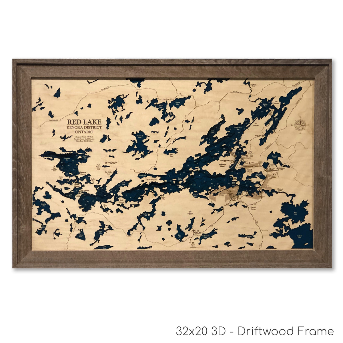 Red Lake Map | Wooden Maps | thirtyAXIS