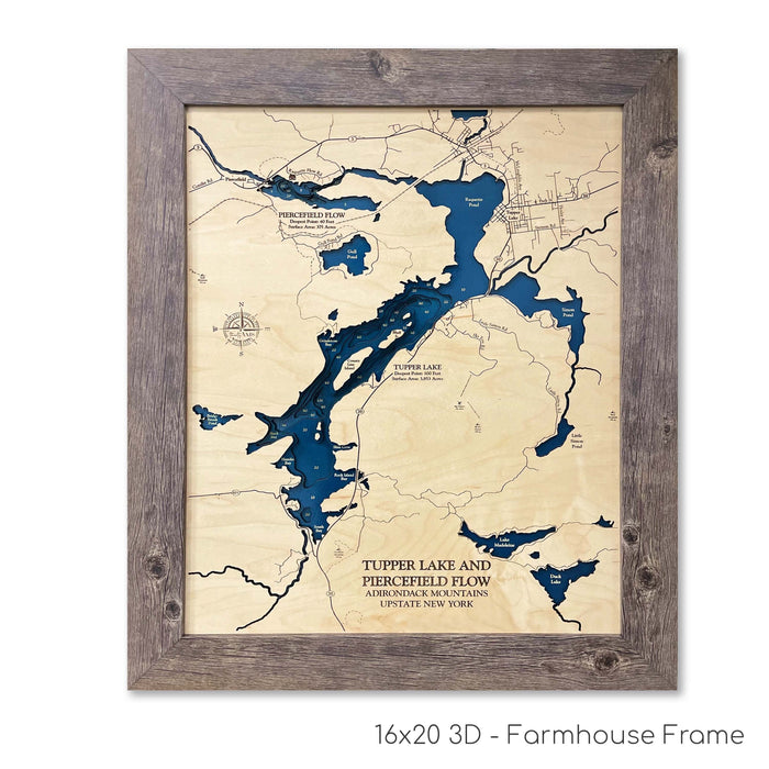 Tupper Lake Map | Wooden Maps | thirtyAXIS