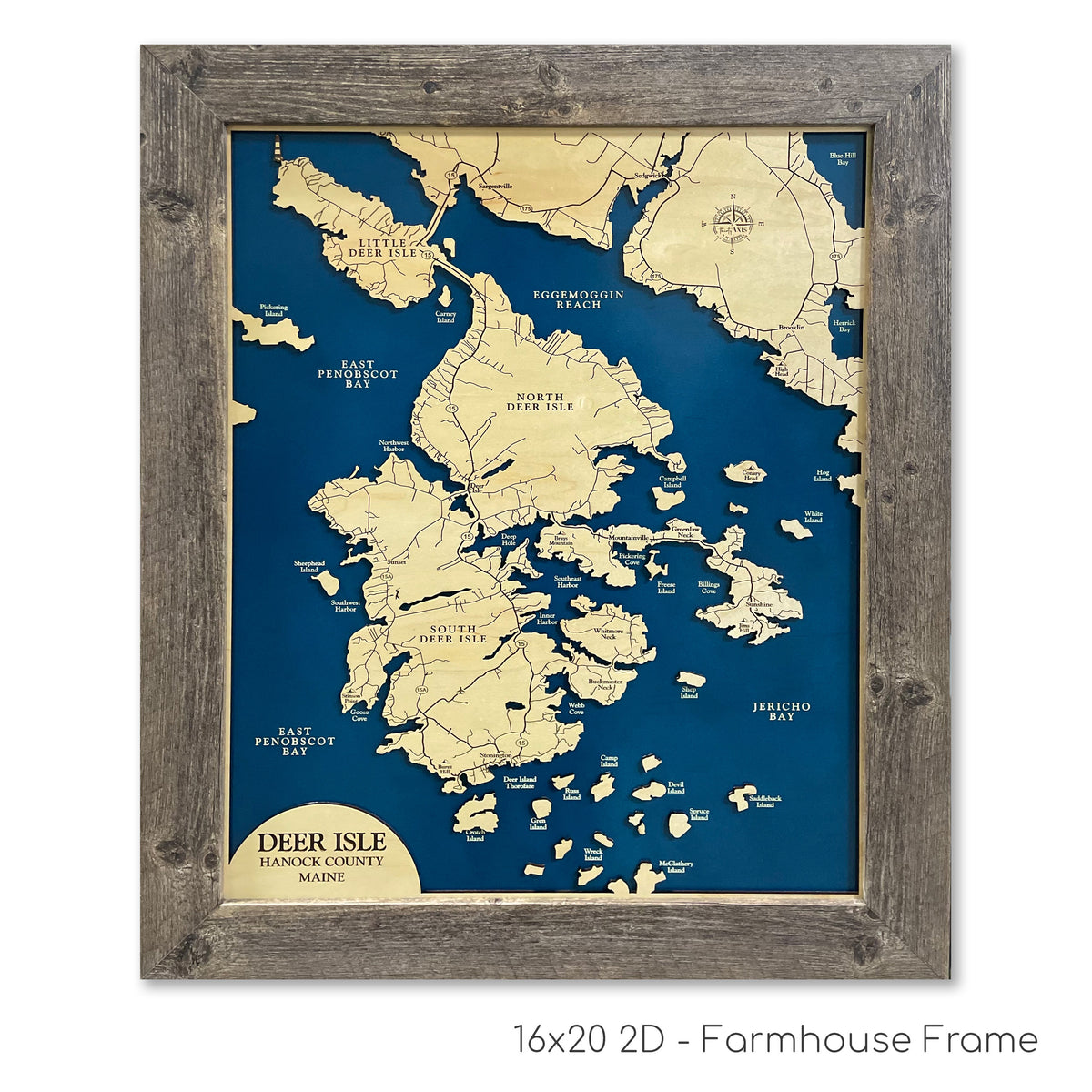 Deer Isle Map | Wooden Maps | thirtyAXIS