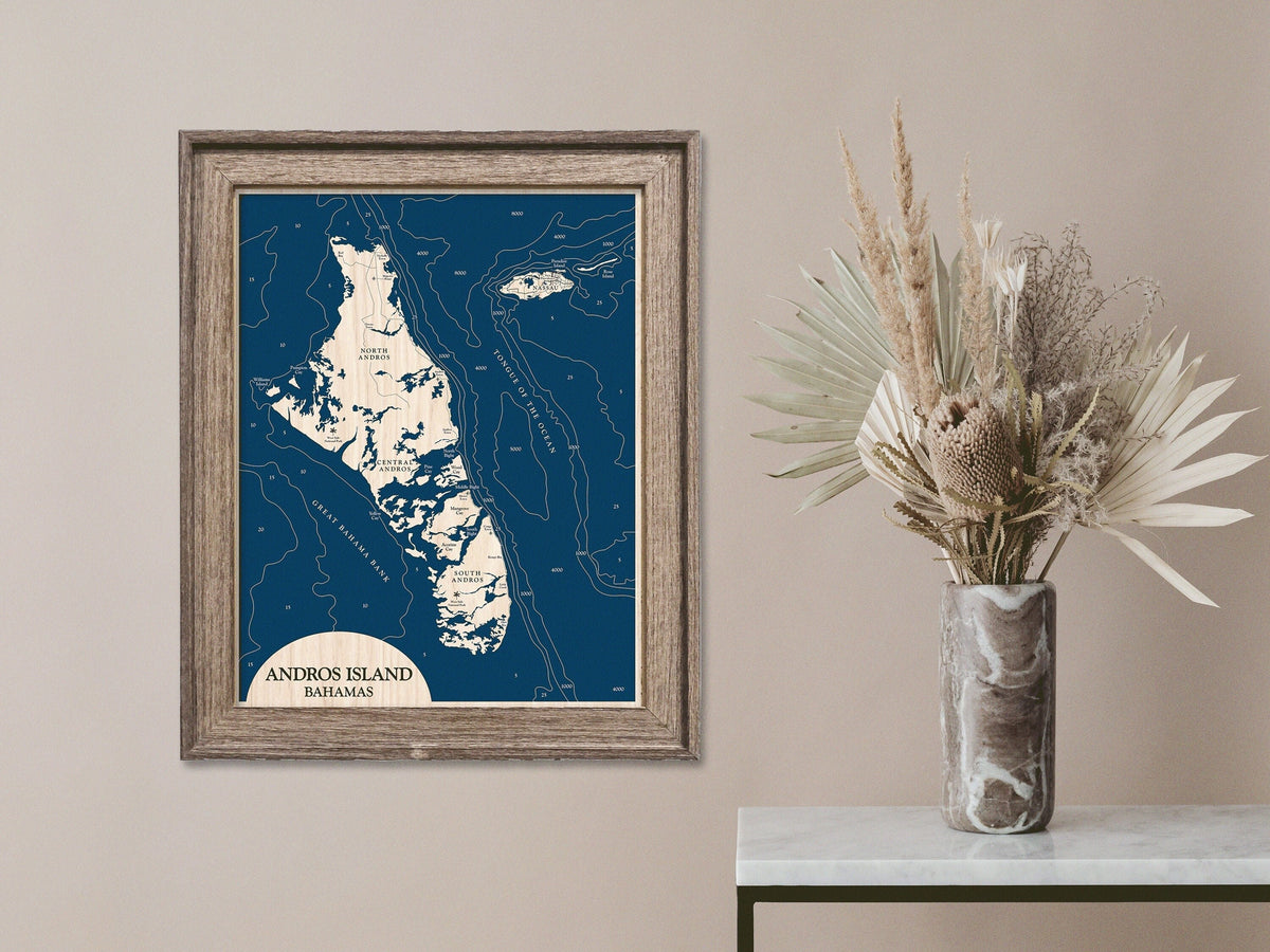 Andros Island Map | Wooden Maps | thirtyAXIS