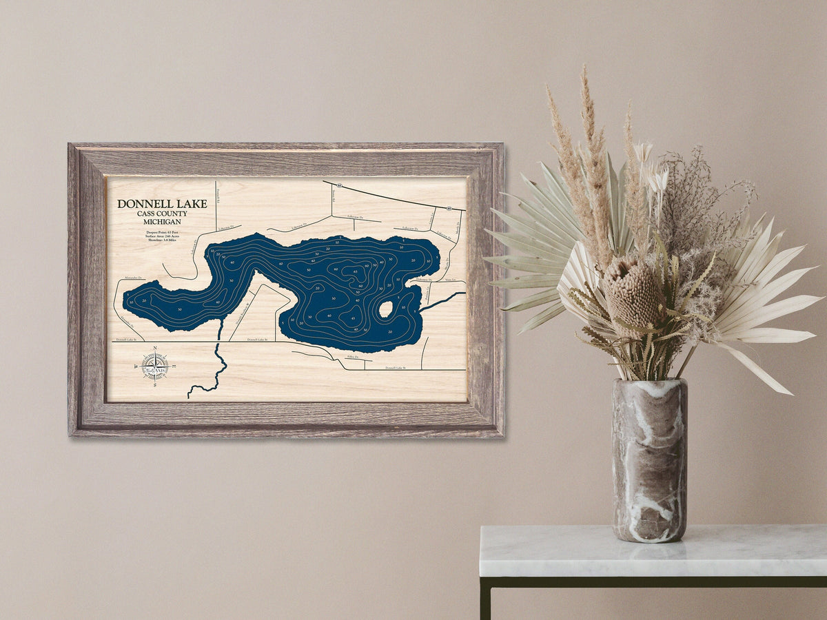 Donnell Lake Map | Wooden Maps | thirtyAXIS