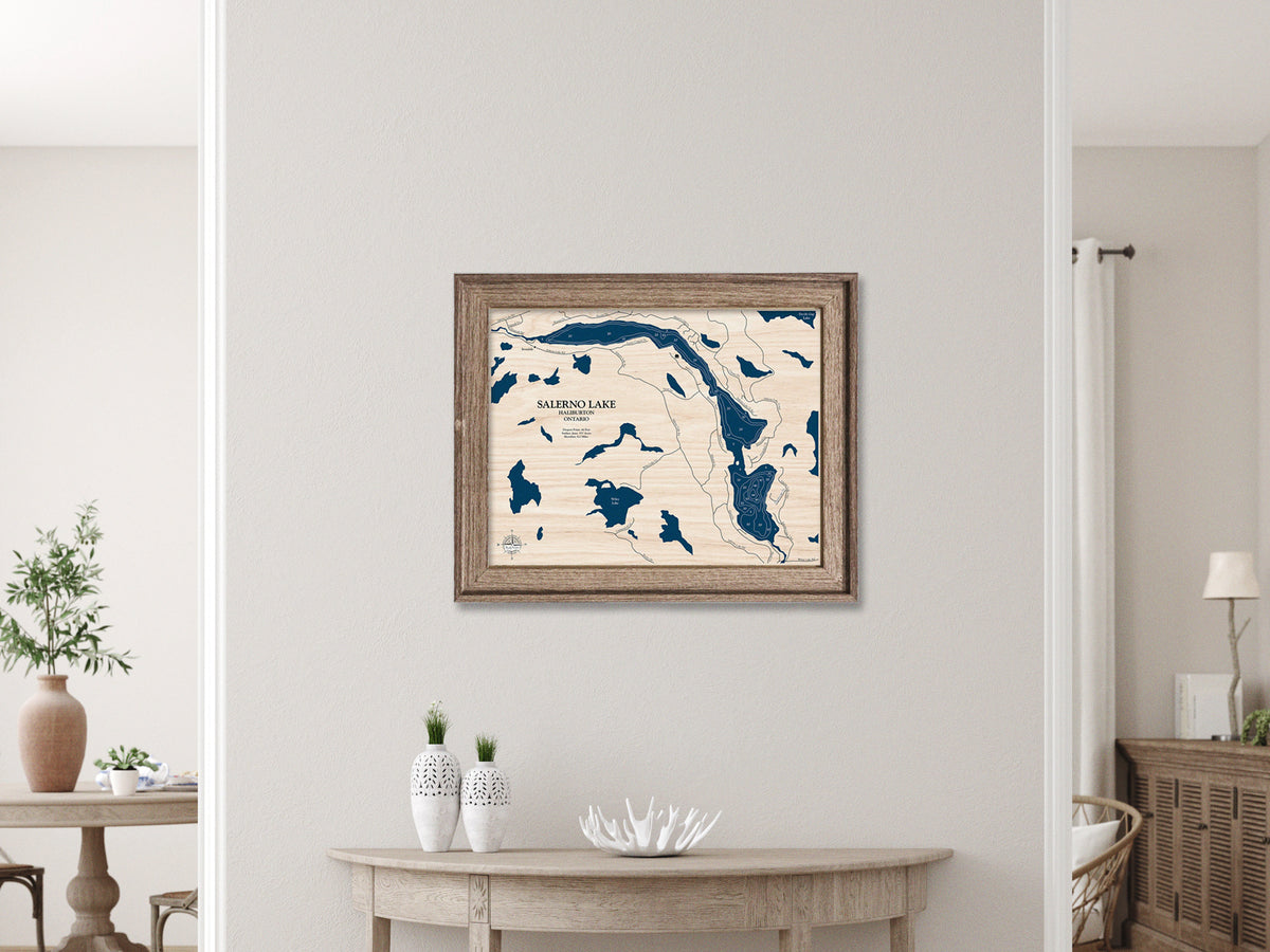 Salerno Lake Map | Wooden Maps | thirtyAXIS