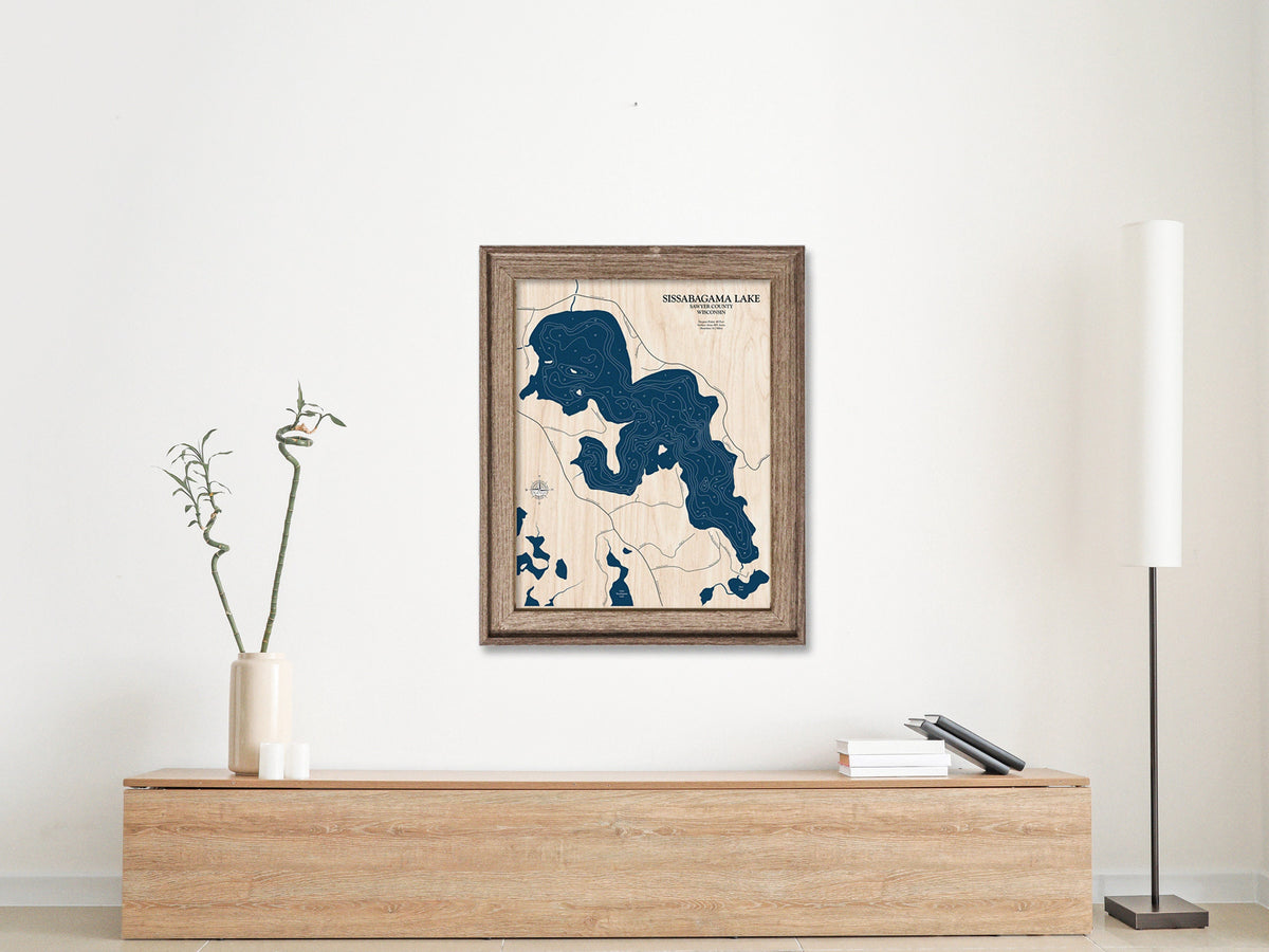 Sissabagama Lake Map | Wooden Maps | thirtyAXIS
