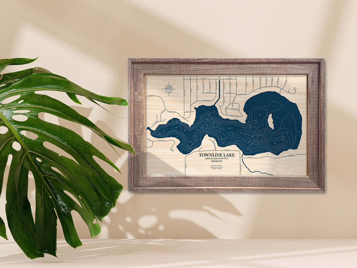Townline Lake Map | Wooden Maps | thirtyAXIS