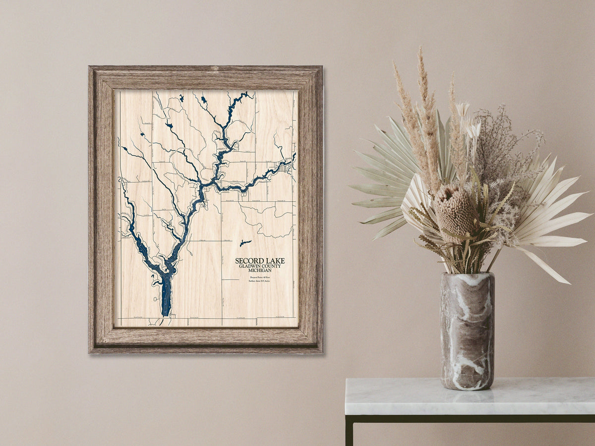 Secord Lake Map | Wooden Maps | thirtyAXIS