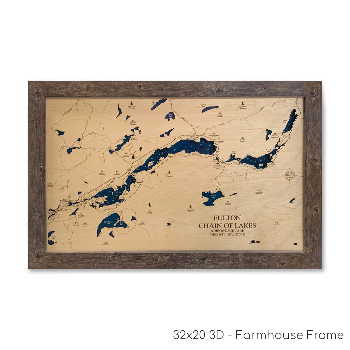 Fulton Chain of Lakes Map | Wooden Maps | thirtyAXIS