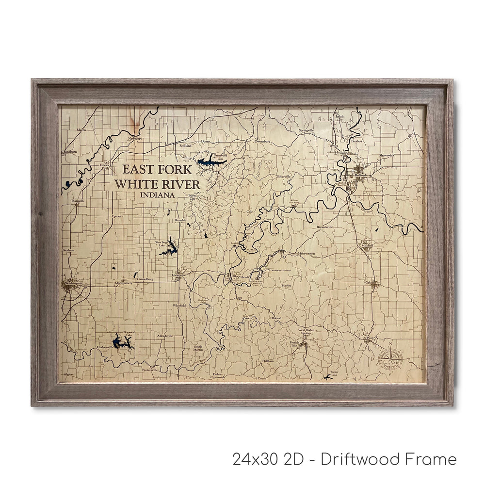 White River Map | Wooden Maps | thirtyAXIS