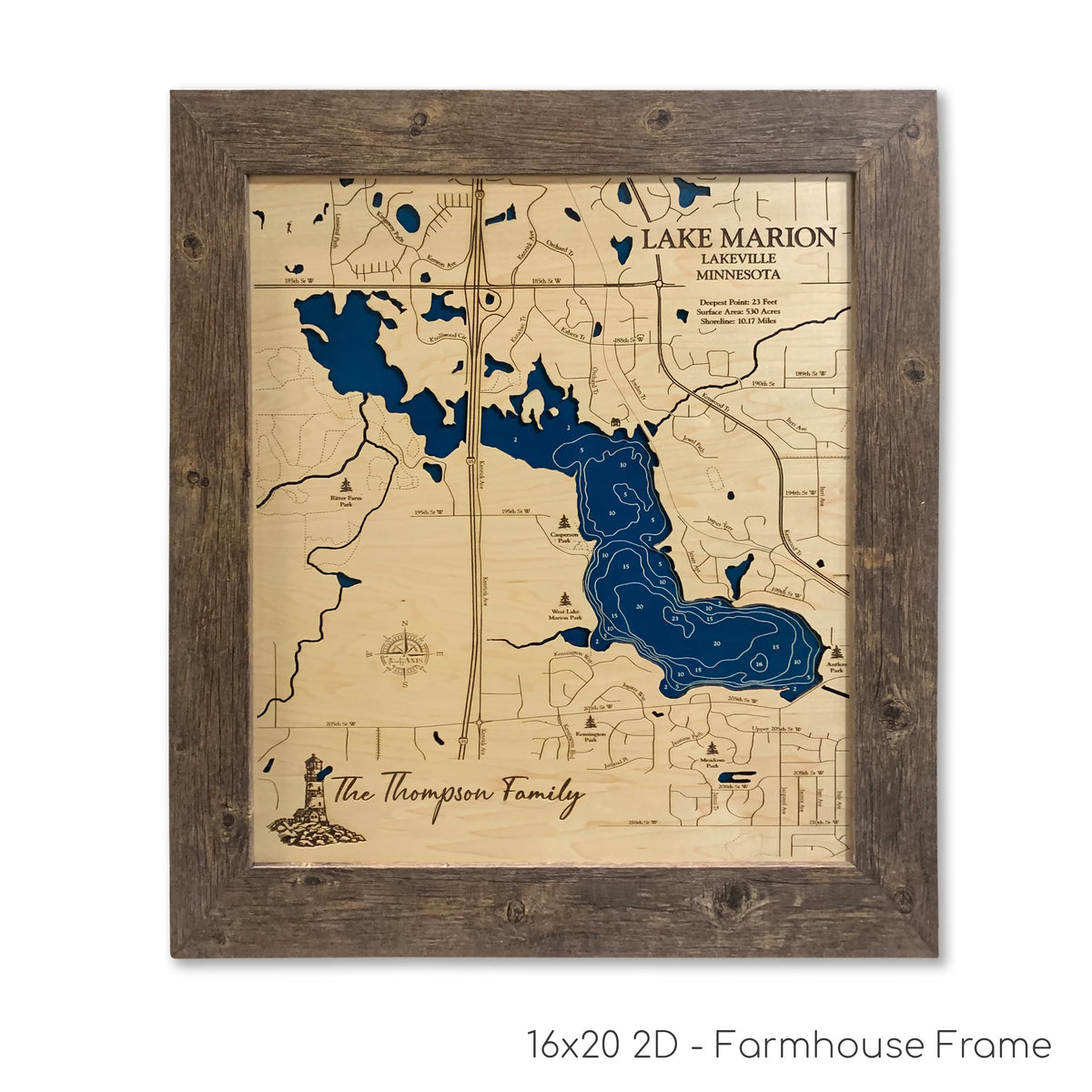 Lake Marion Map | Wooden Maps | thirtyAXIS