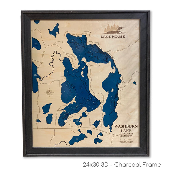 Washburn Lake Map | Wooden Maps | thirtyAXIS