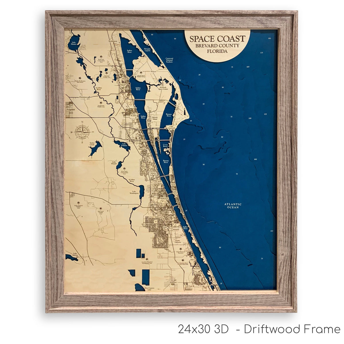 Space Coast Map | Wooden Maps | thirtyAXIS