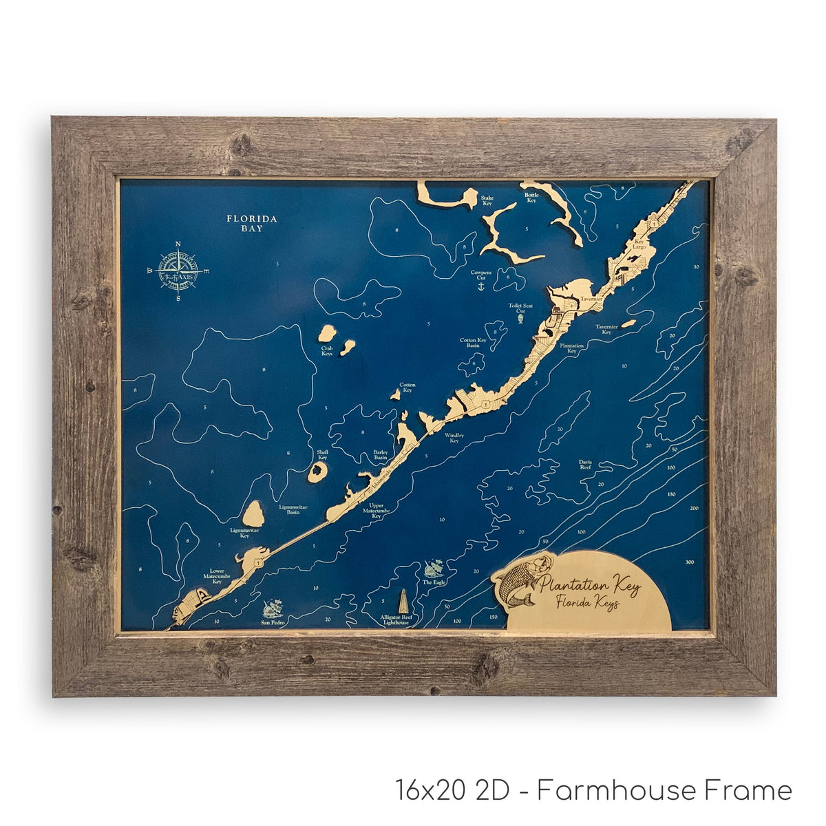 Plantation Key Map | Wooden Maps | thirtyAXIS