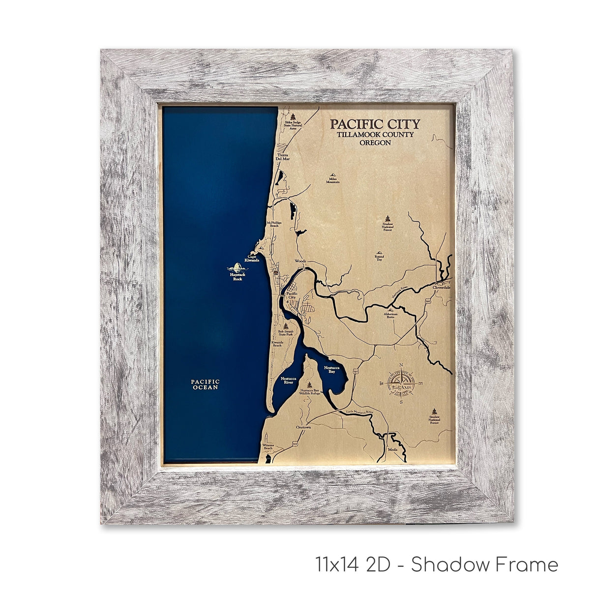 Pacific City Map | Wooden Maps | thirtyAXIS